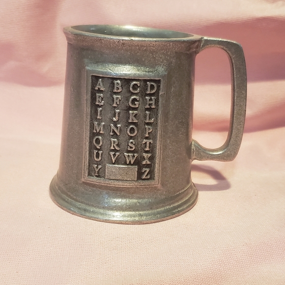 Vintage | Kitchen | Vintage Pewter Kids Alphabet Mug Stamped Usa | Poshmark